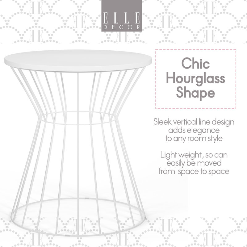 Elle Decor Lulu Modern Hourglass Metal End Table, Decorative Round ... Elle Decor Lulu Modern Hourglass Metal End Table, Decorative Round ...